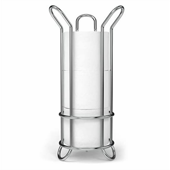 , Chrome Toilet Paper Holder, Freestanding Bathroom Tissue Organizer ...