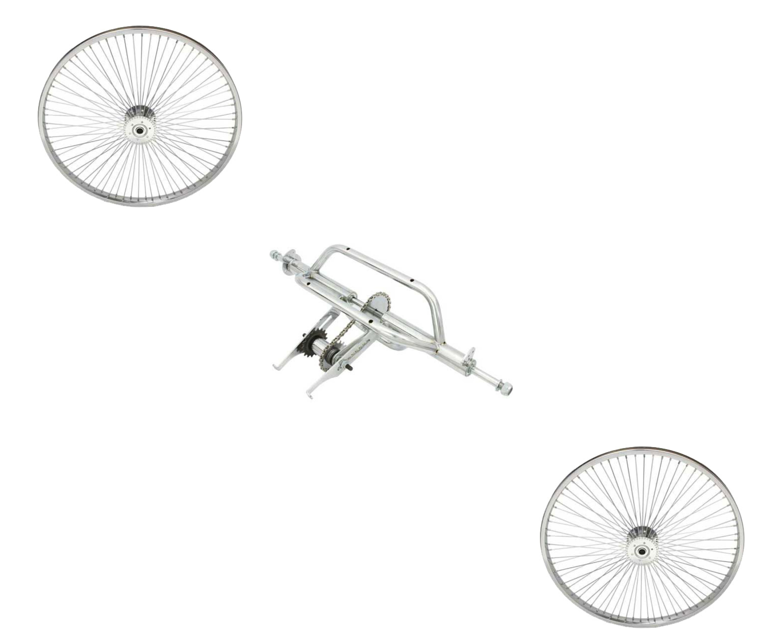 Chrome Trike Conversion Kit for 24 inch Bicycle. Comes with Two Chrome ...
