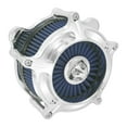 Chrome Turbine Air Filter Blue Intake For Harley Softail Breakout Fat ...