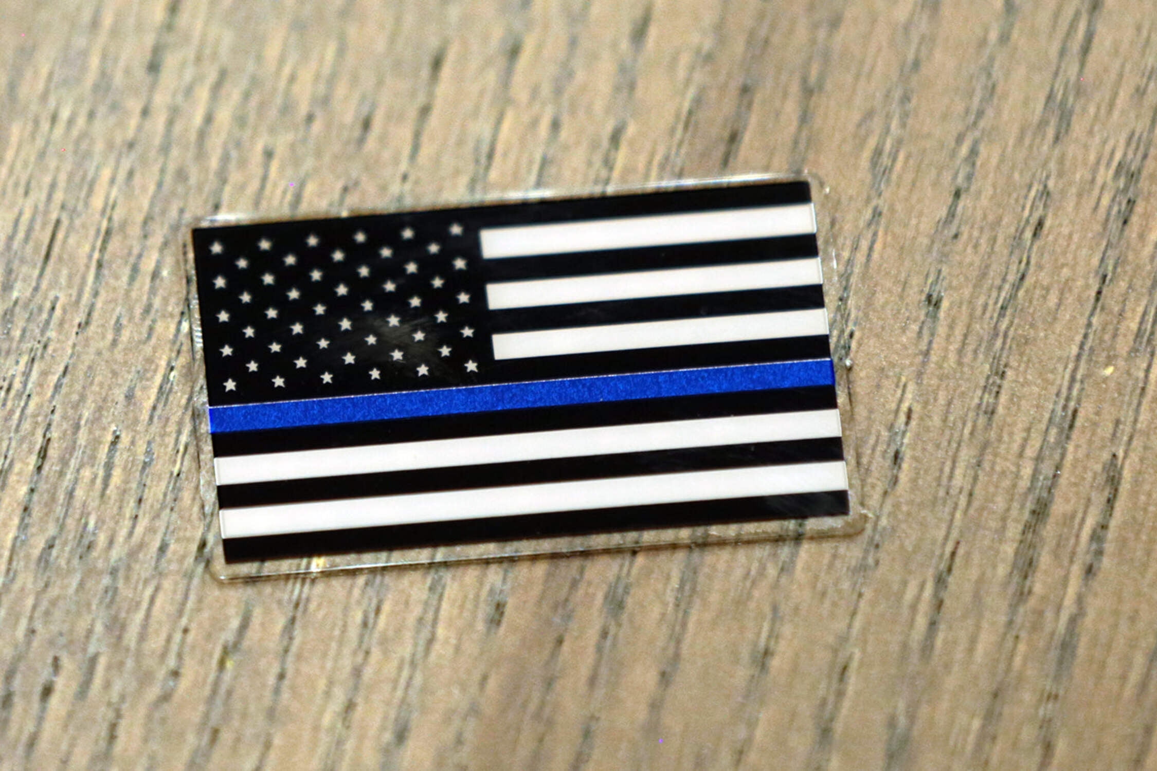 Chrome US Flag Helmet Decal (Thin Blue Line - Police) - Walmart.com