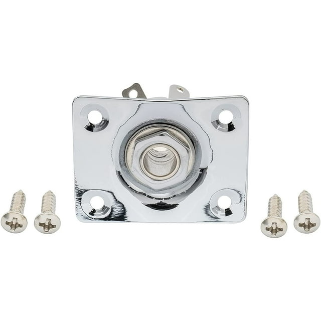 Chrome Universal Electric Guitar Output Jack Plate Rectangle for Tele ...