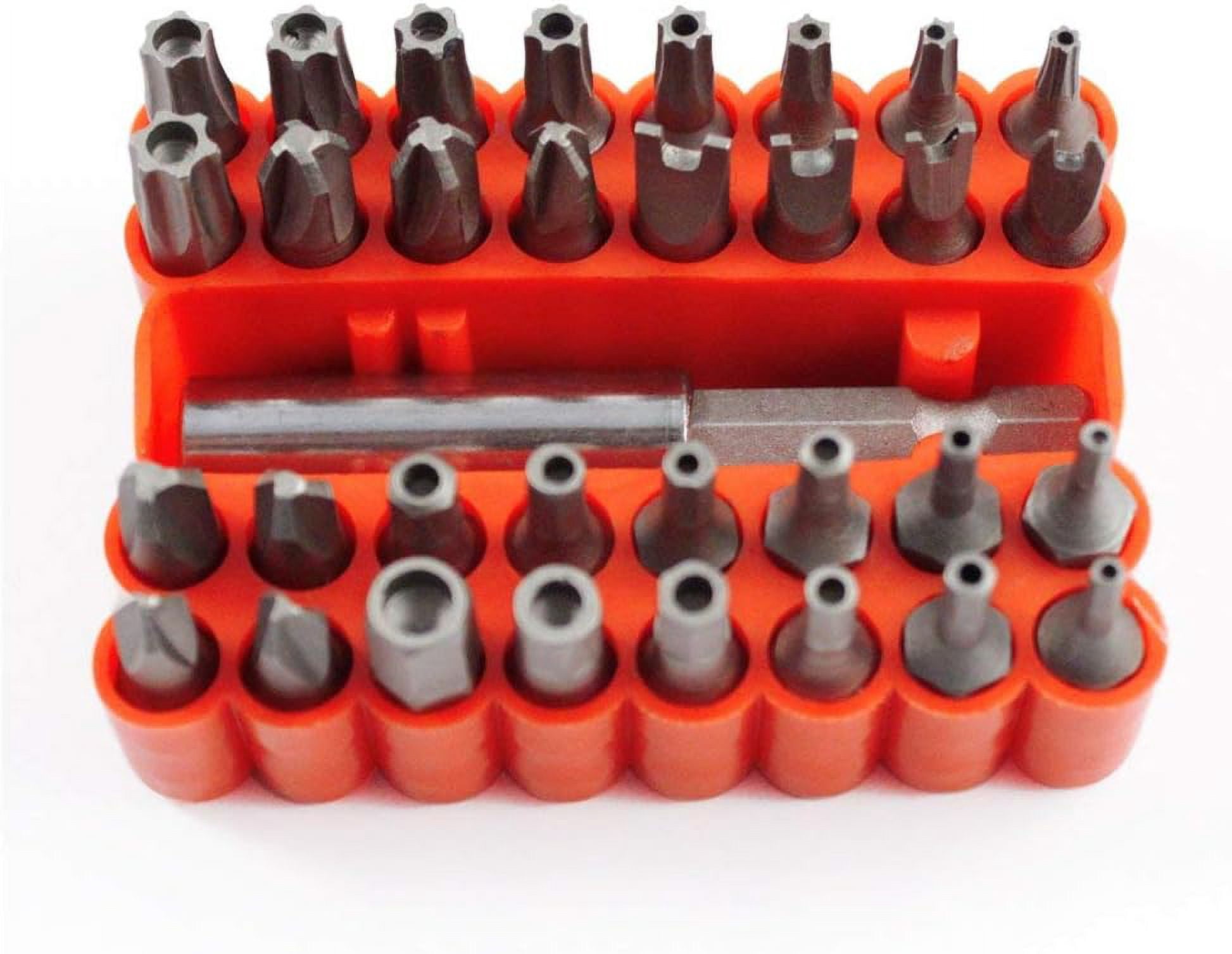 Chrome Vanadium Steel Security Bit Set Magnetic Extensionholder 33Pc ...