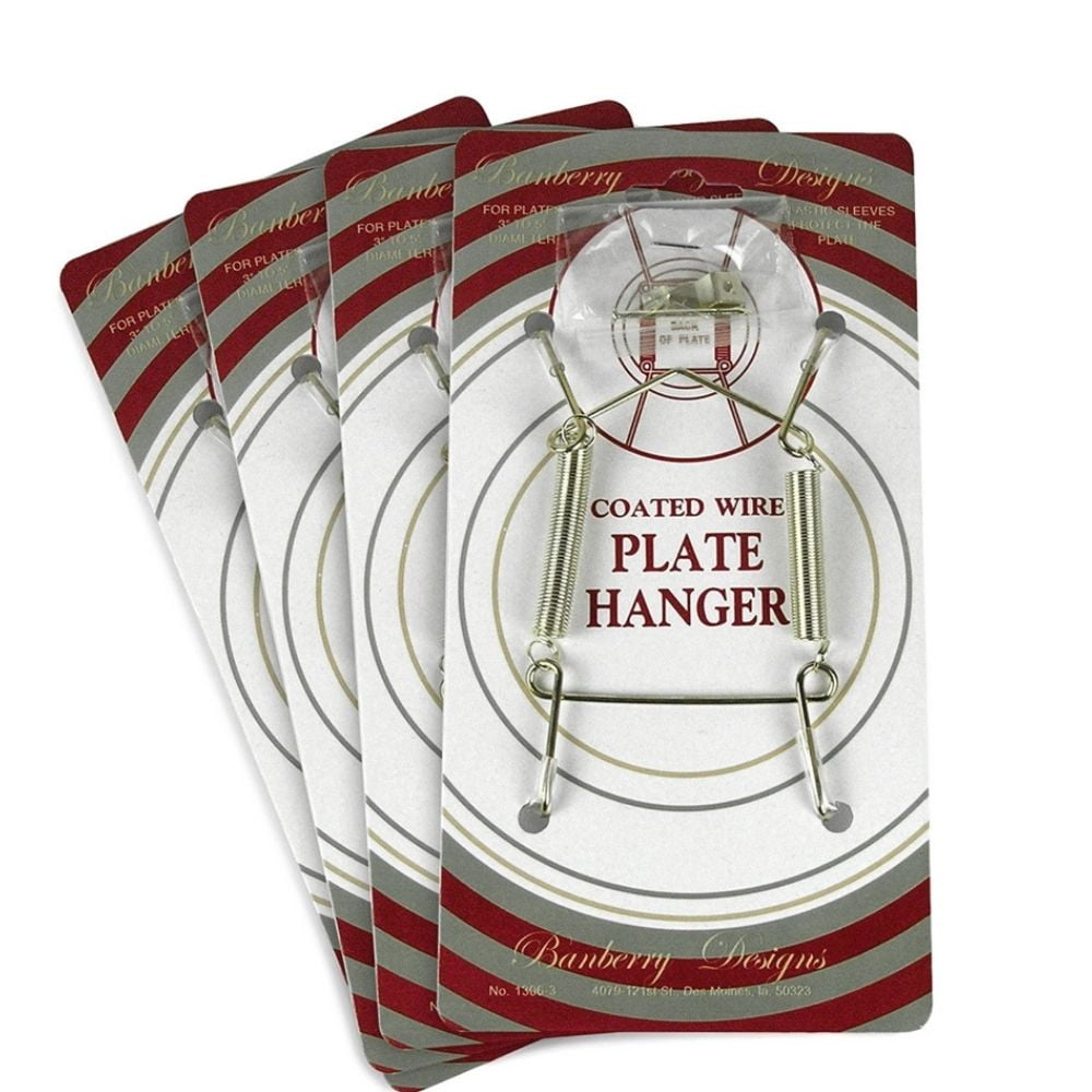 Chrome Vinyl Coated Wall Plate Hangers - 3.5 to 5 Inch Plate Hanger ...