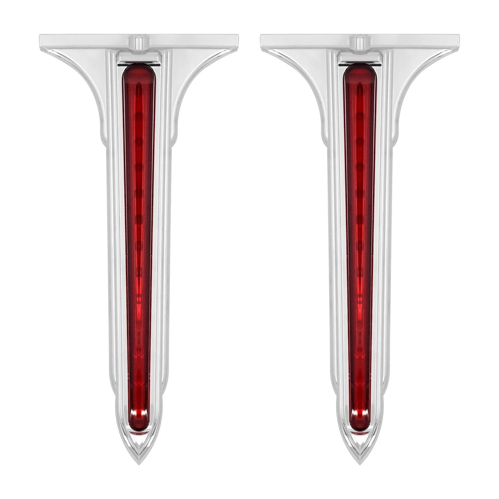 Chrome Wedge Rear Saddlebag Accents Lights w/Red Lenses Fit For Harley ...