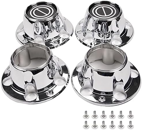 Chrome Wheel Hub Center Caps with 12 mounting Screws, Compatible with ...