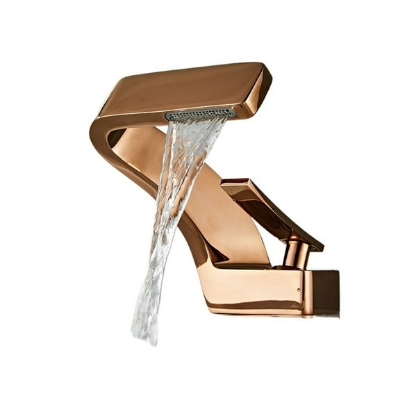 Chrome White Basin Faucet, Deck Mounted Waterfall Bathroom Sink Mixer ...