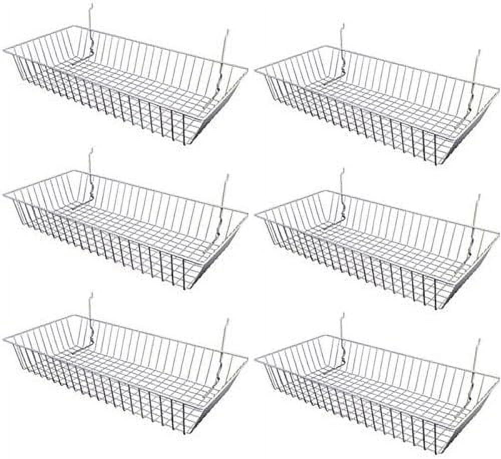 Chrome Wire Baskets for Grid Wall, Slat Wall or Pegboard - Merchandiser ...