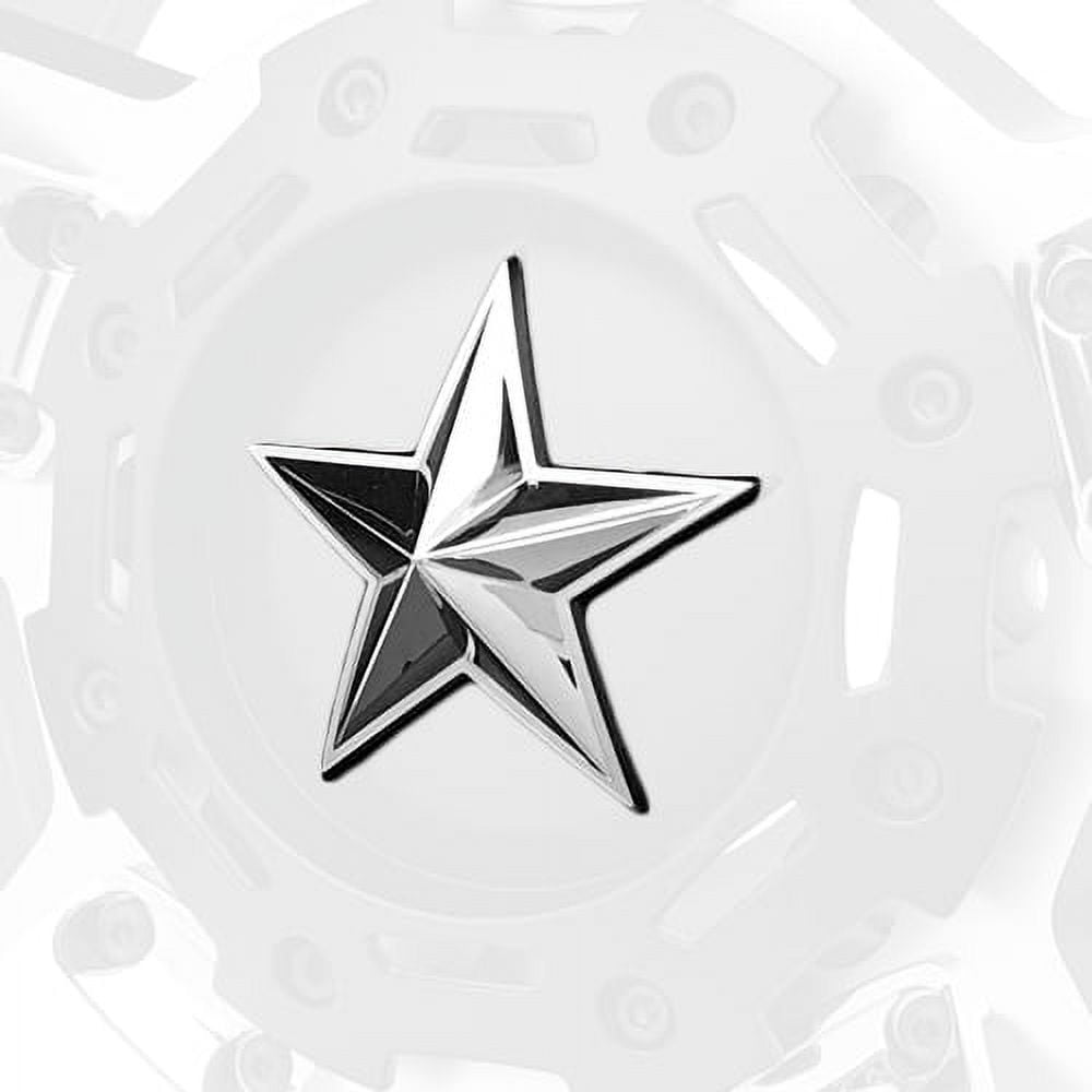 Chrome XD Series Center Star Emblems For All Rockstar Wheels-Pack of 5 ...