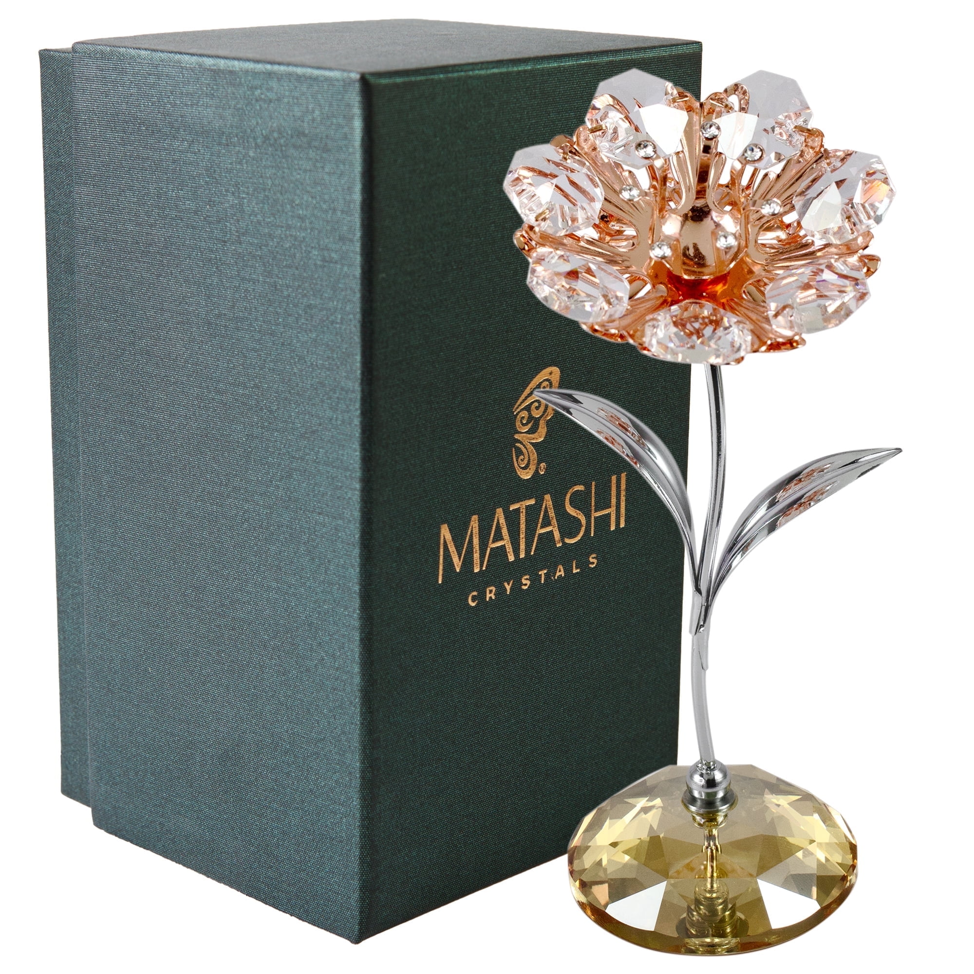 Matashi Chrome & Rose Plated Sunflower Ornament – Valentine’s Day Gift ...