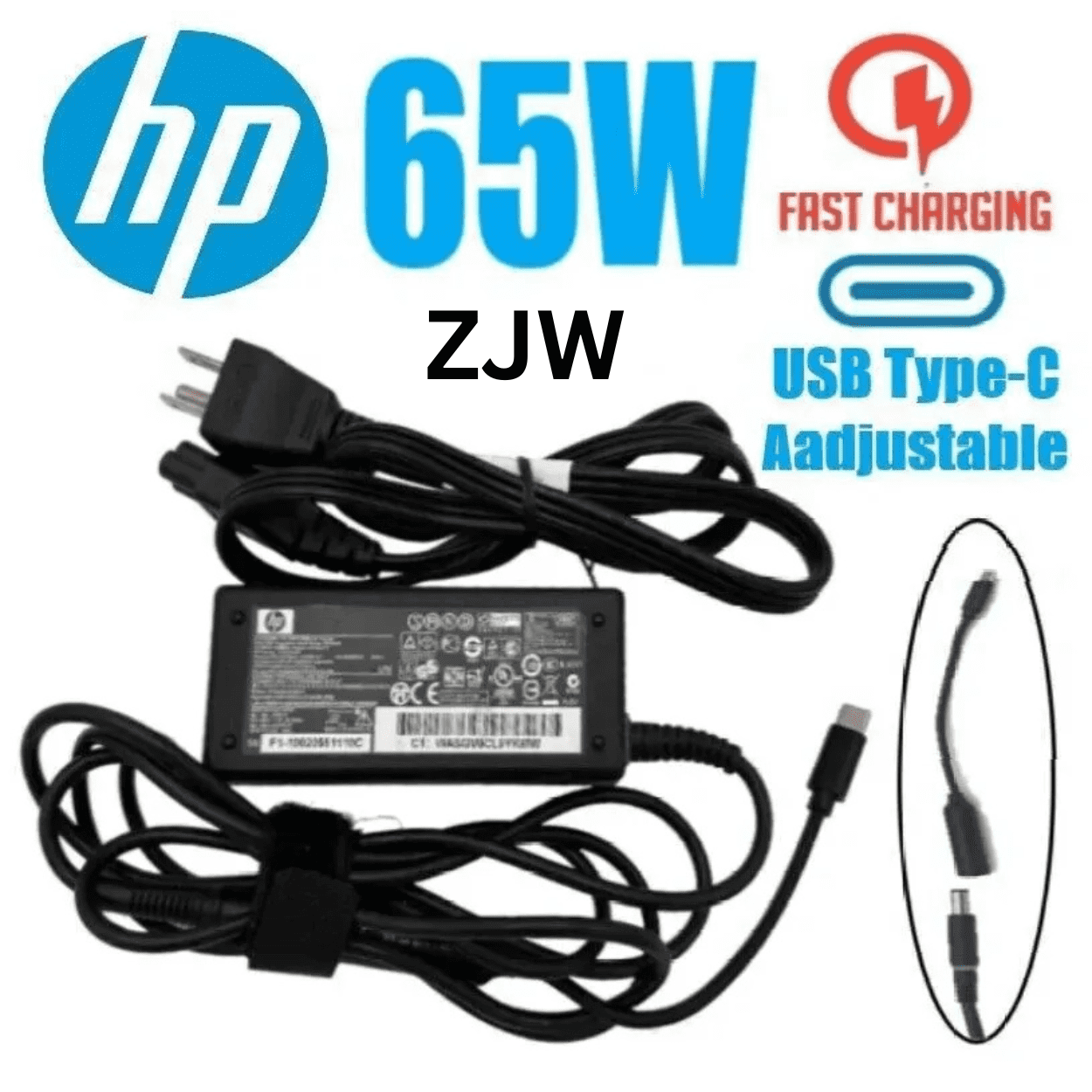 Pre-Owned Chromebook charger type c 65w hp X360 14-ca061dx 14-ca020nr ...