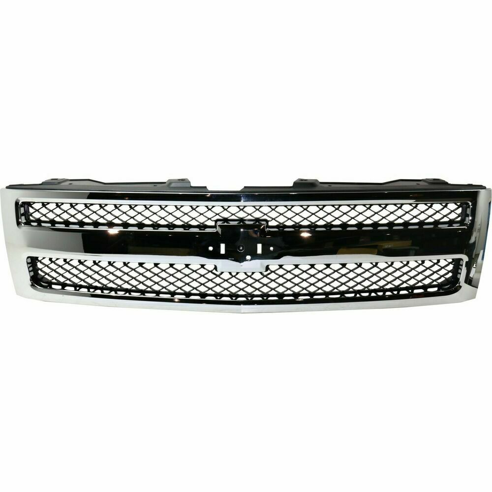 Chromed Shell Front Grille Assembly For 2007-2013 Chevrolet Silverado ...