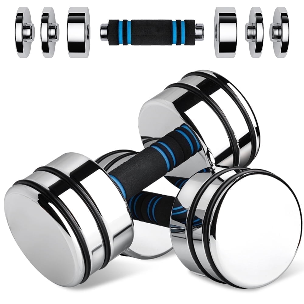 Chromed Steel Dumbbell Set 10 lb Pair (5 lb / 7 lb / 8 lb / 10lb ...