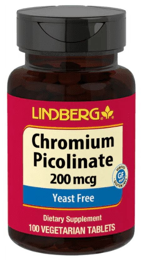 Chromium Picolinate 200mcg | 100 Tablets | Yeast Free Supplement | by ...