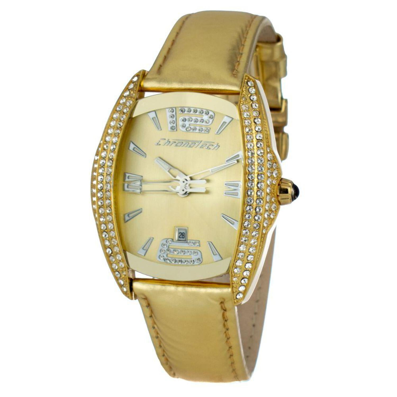 Chronotech Gold Leather Watch - Walmart.com