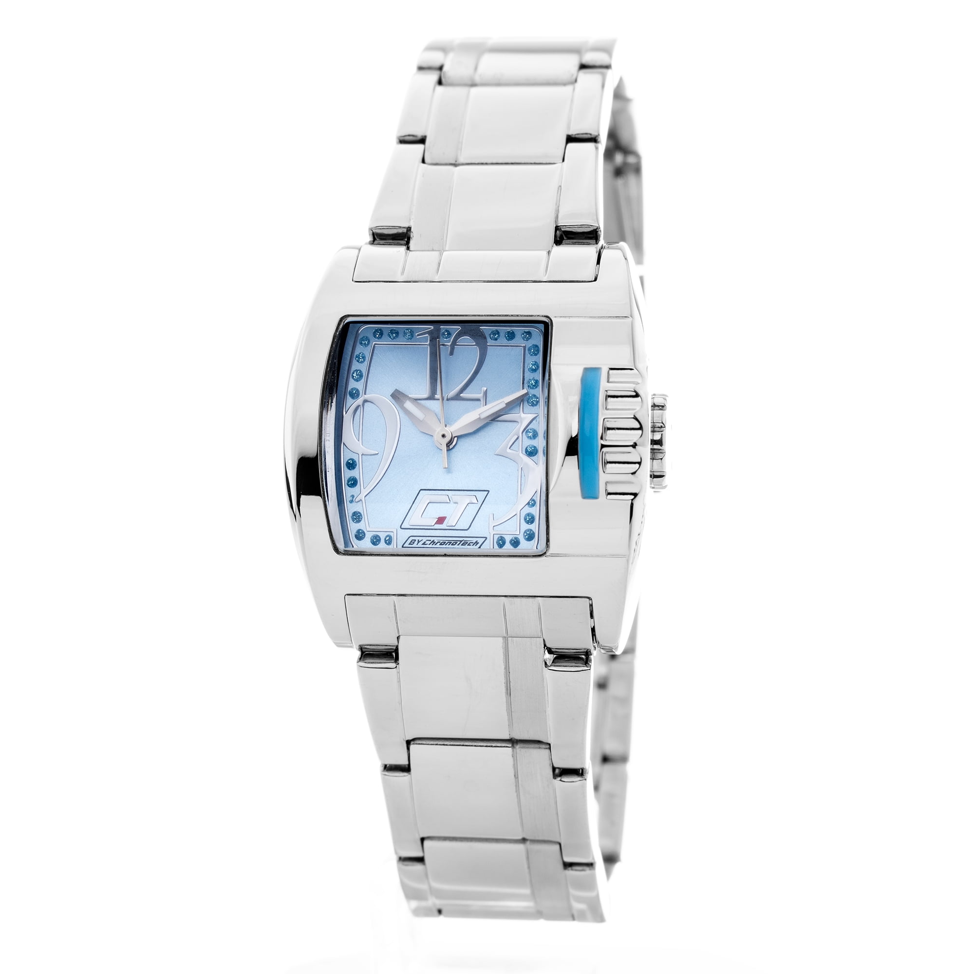 WATCH CHRONOTECH STAINLESS STEEL BLUE SILVER WOMEN CC7042B 06M ...