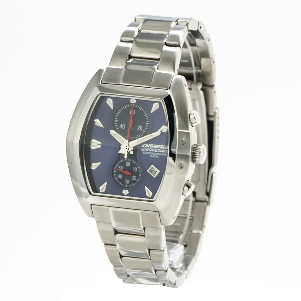 WATCH CHRONOTECH STAINLESS STEEL BLUE SILVER MEN CT7257M 02M - Walmart.com