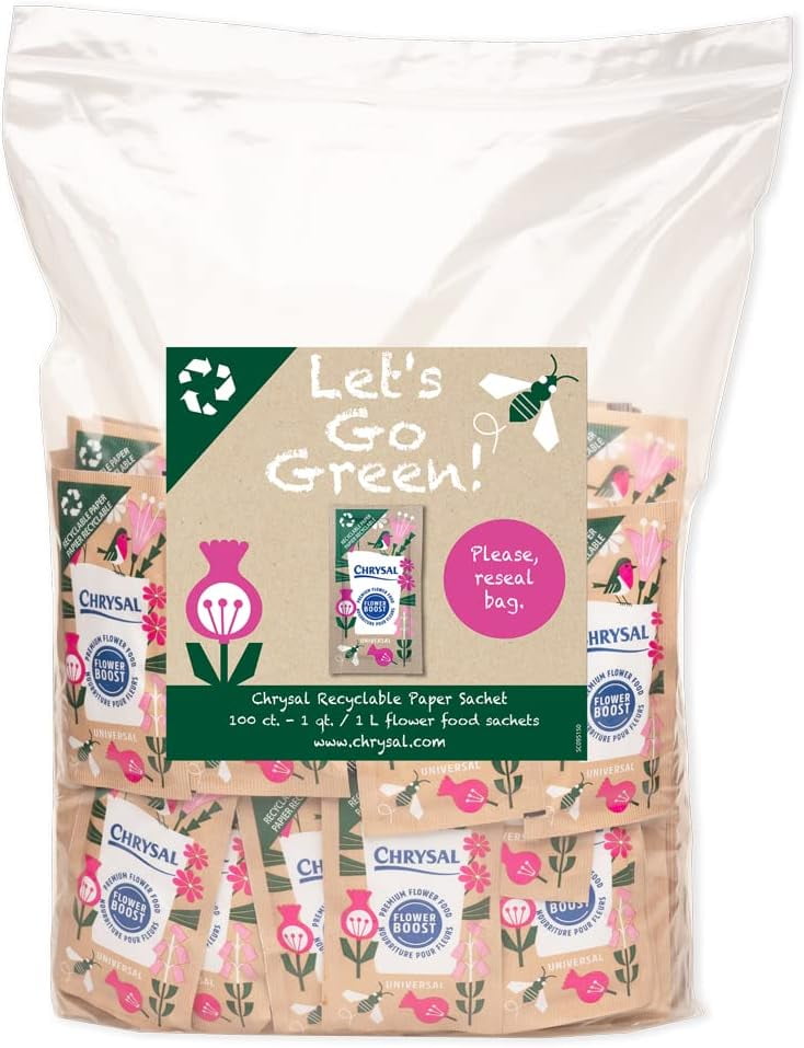 Chrysal Flower Boost - Recyclable Paper Flower Food - Increase Vase ...