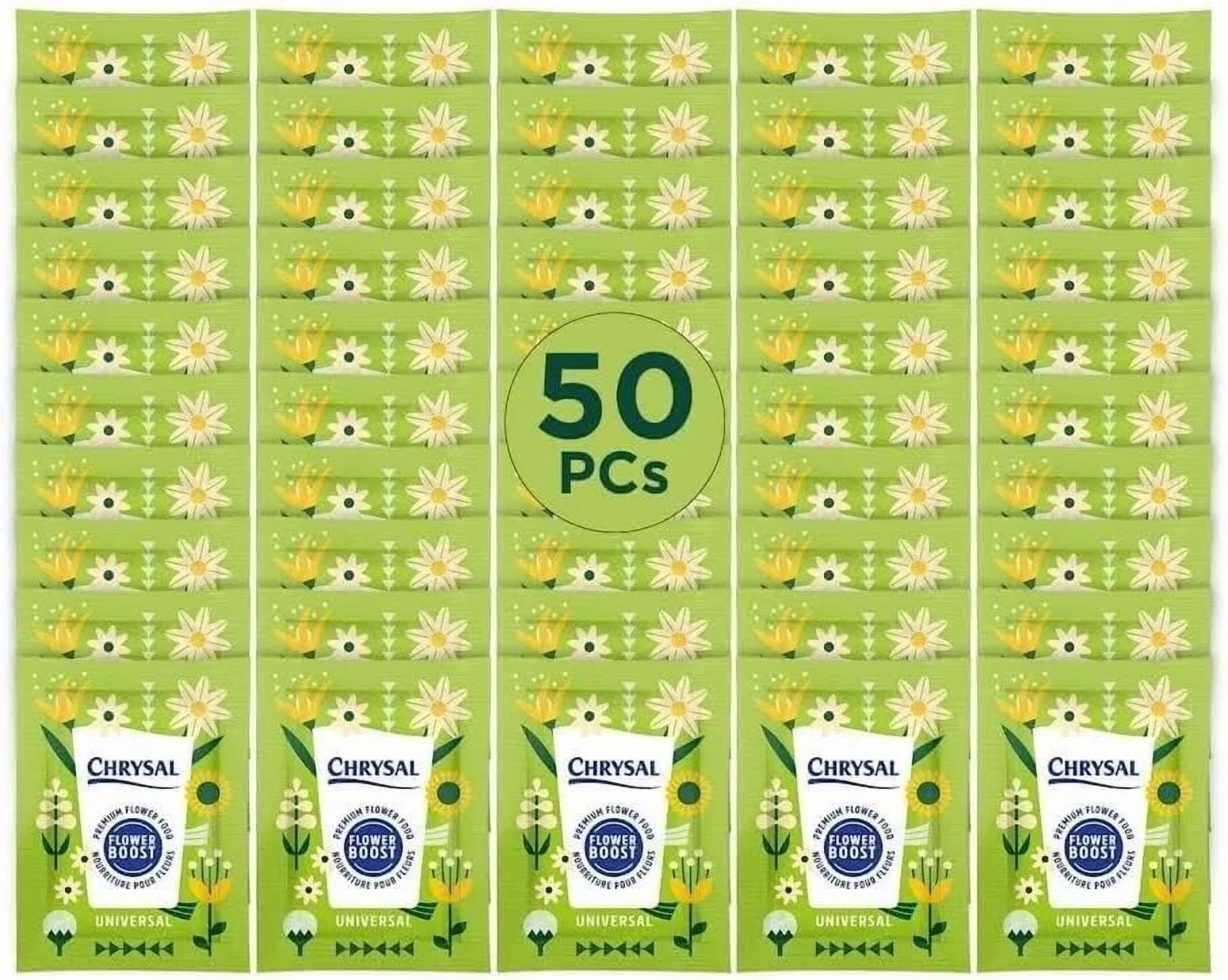 Chrysal Universal Flower Food JKF25 - 50 Count Flower Food Sachets 0.5L - Fresh Cut Flower Boost ...