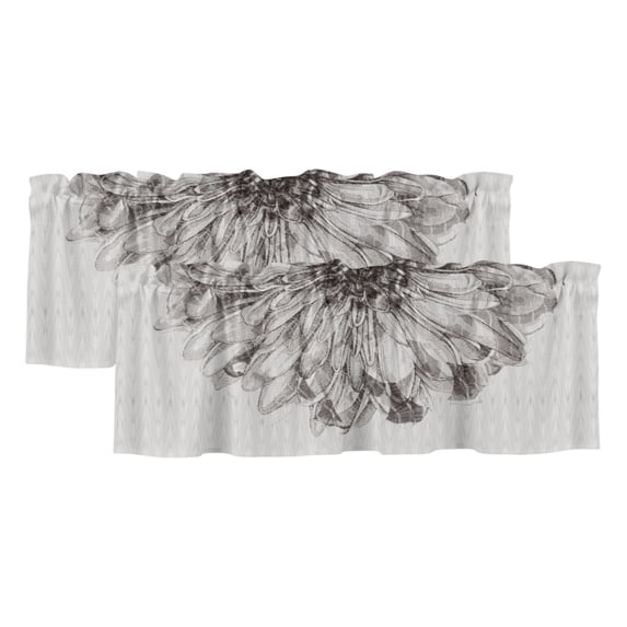 Chrysanthemum 2 Panels Kitchen Valance, Flower Retro Vintage Hand ...