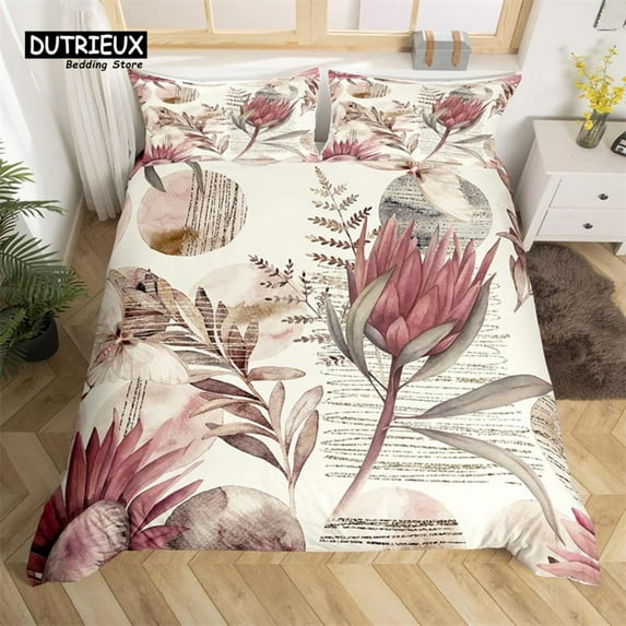 Chrysanthemum Blossom King Duvet Cover Abstract Butterfly Rose ...