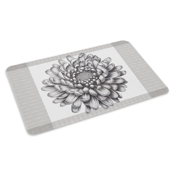Chrysanthemum Doormat Vintage Flower Retro Hand-painted Non Slip Low ...