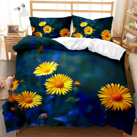 Chrysanthemum Duvet Cover Blooming Floral Branches Botanical Natural ...