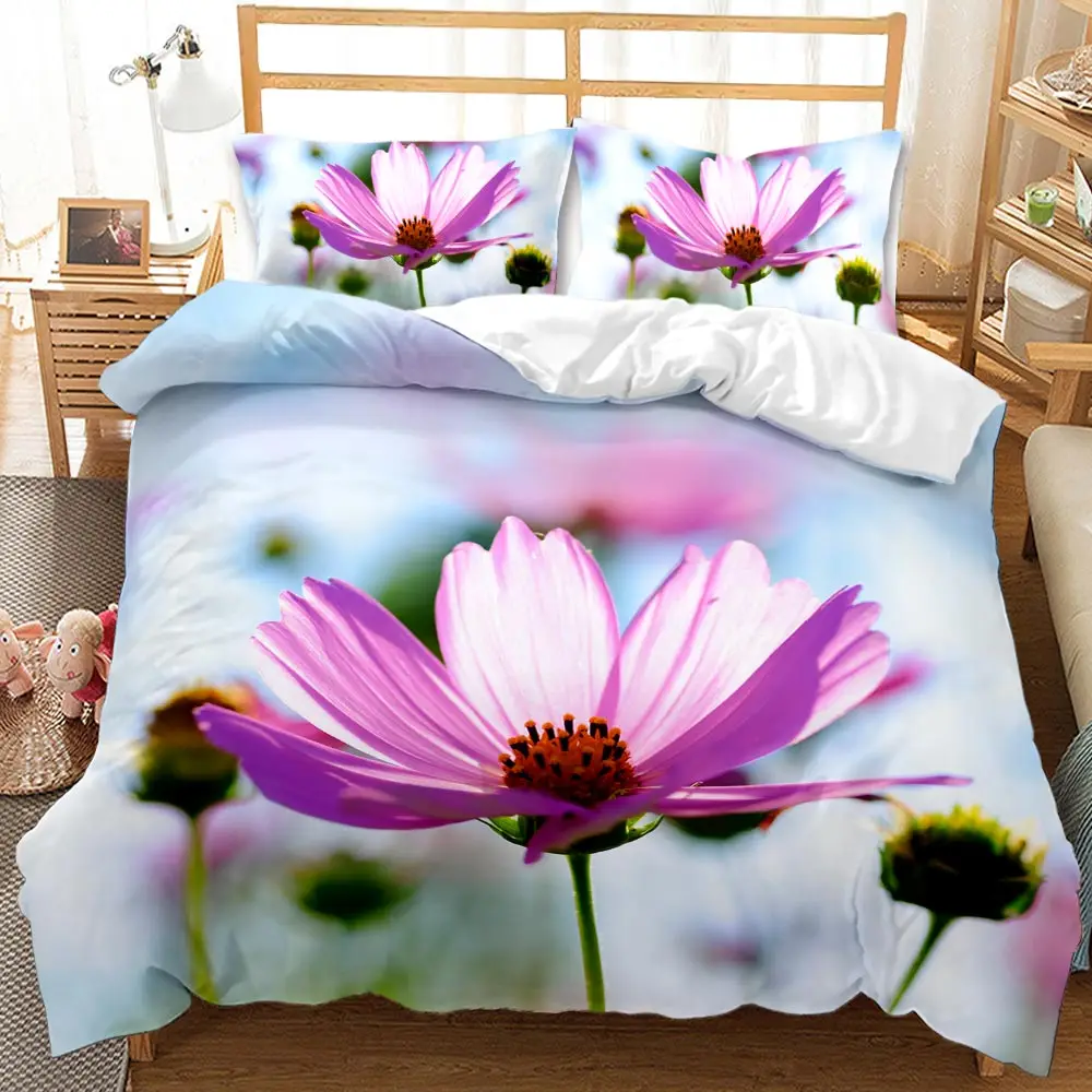 Chrysanthemum Duvet Cover Blooming Floral Branches Botanical Natural ...