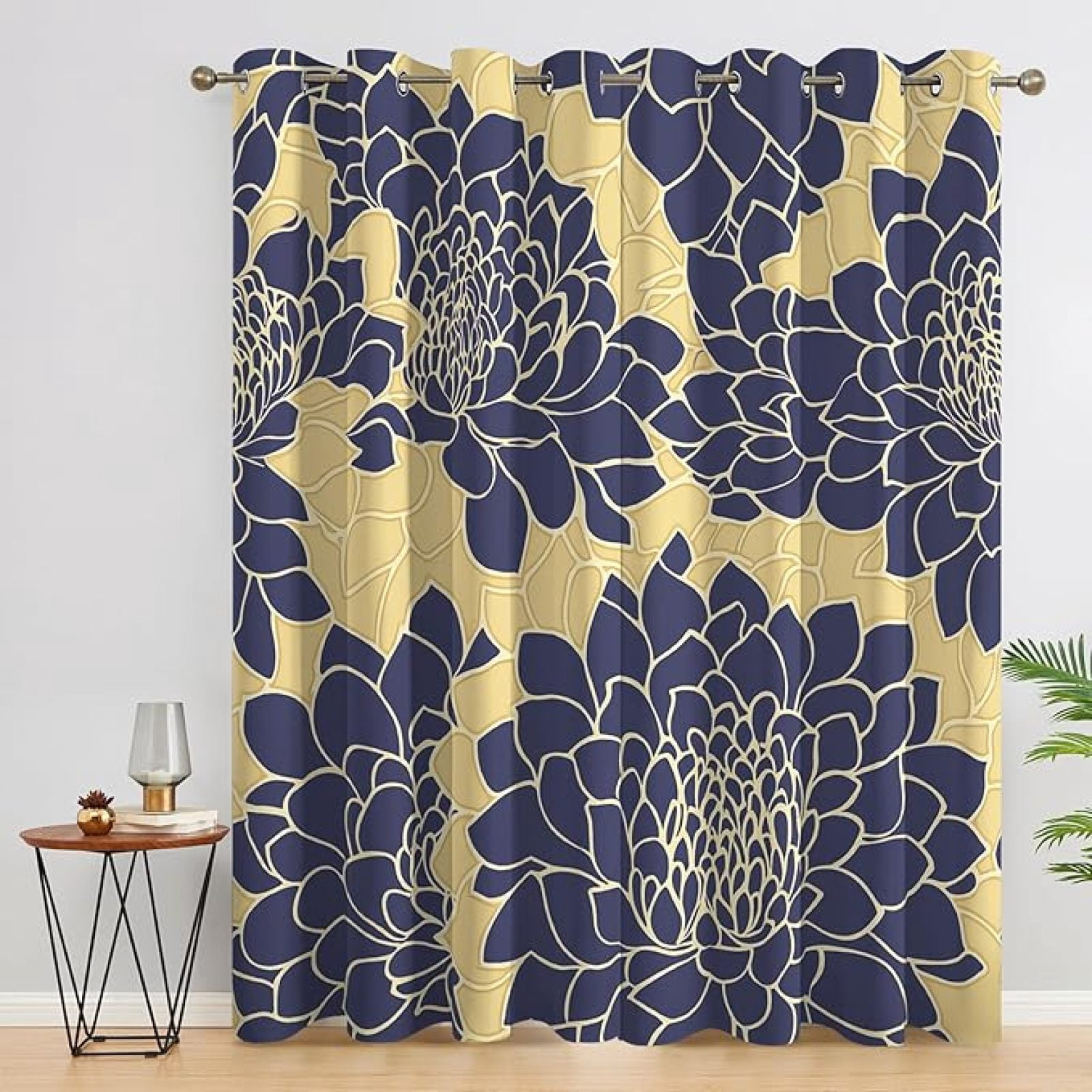 Chrysanthemum Floral Curtains For Bedroom, Modern Abstract Flower ...