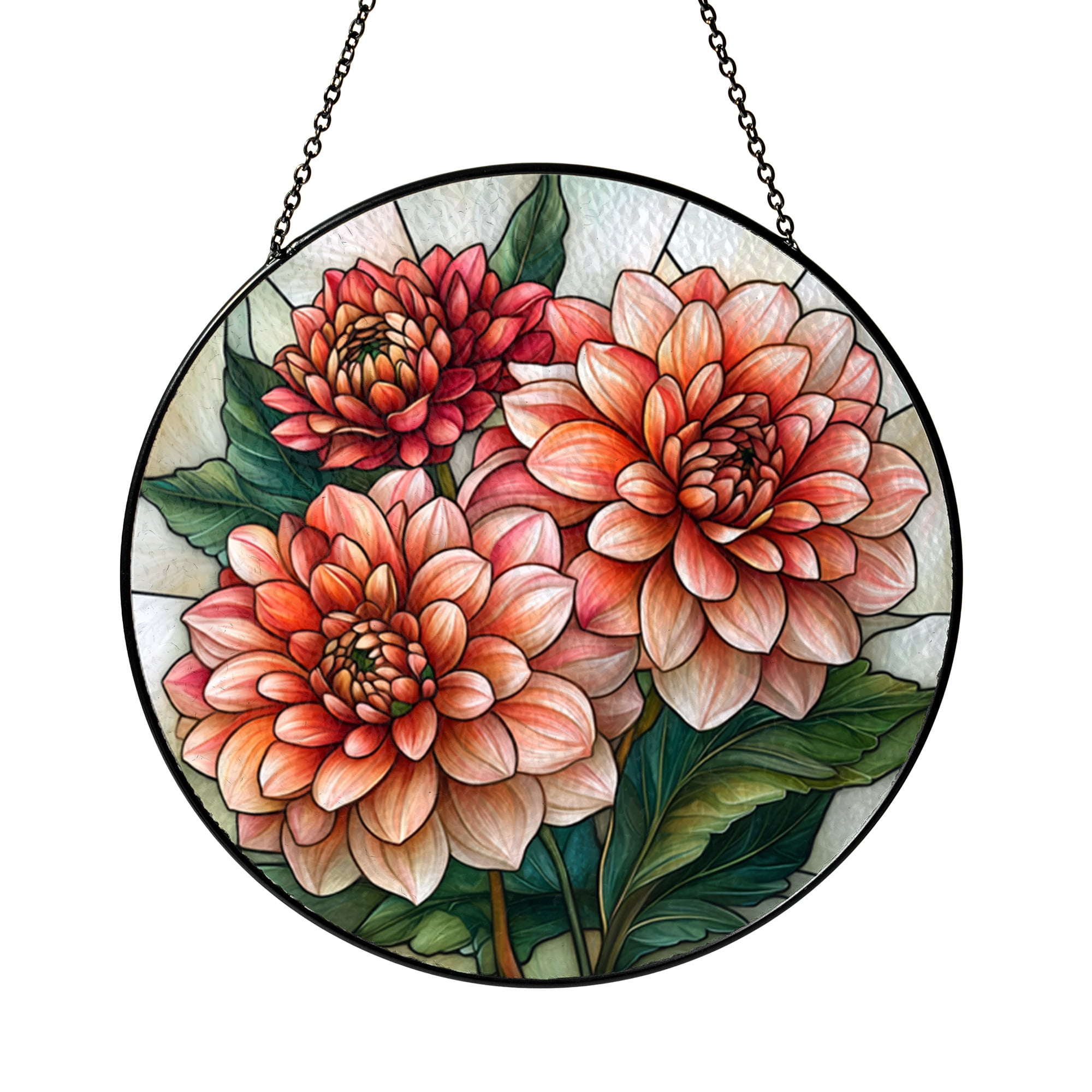 Chrysanthemum Floral Glass Suncatcher – Botanical Window and Wall Art ...