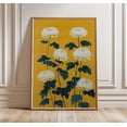 Chrysanthemum Floral Poster Yellow Wall Art Japaneseinspired ...