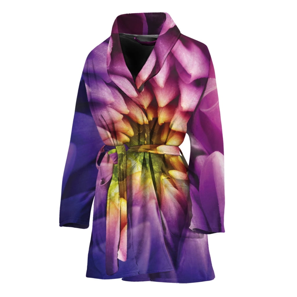 Chrysanthemum Flower Women Bathrobe One Size Univeral Fits, Floral ...