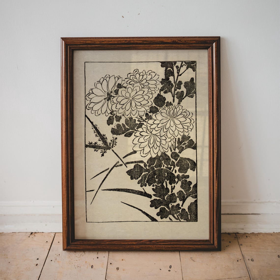 Chrysanthemum Graphic Art Floral Illustration Simple Bedroom Large Wall ...