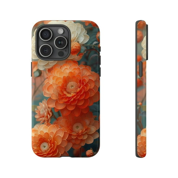 Chrysanthemum Orange Blossoms Elegant Botanical Floral Design Phone ...