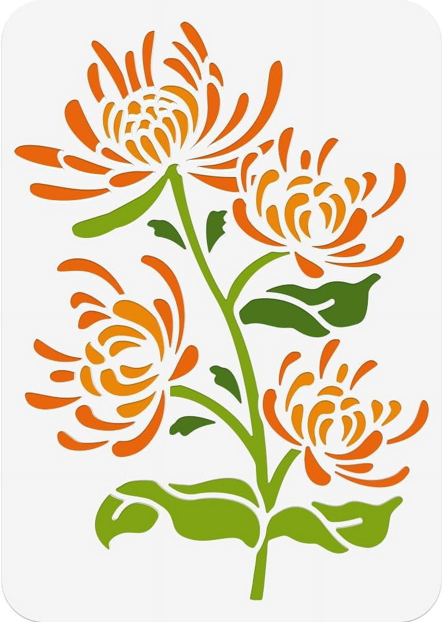 Chrysanthemum Painting Stencil 11.69x8.27 Inch Reusable Craft Stencils ...