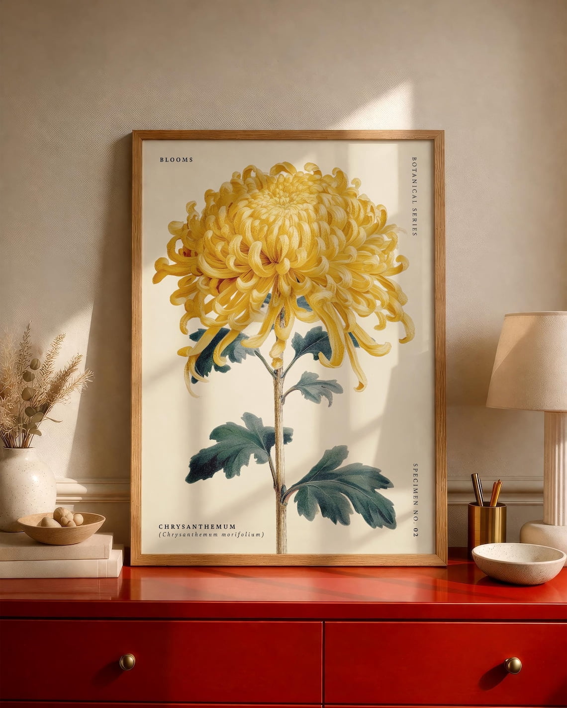 Chrysanthemum Poster Print, November Birth Flower, Unframed Paper ...