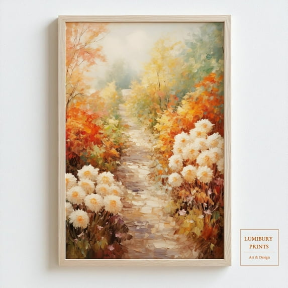 Chrysanthemum Wall Art, Fall Flower Print, Cozy Autumn Decor, Botanical ...