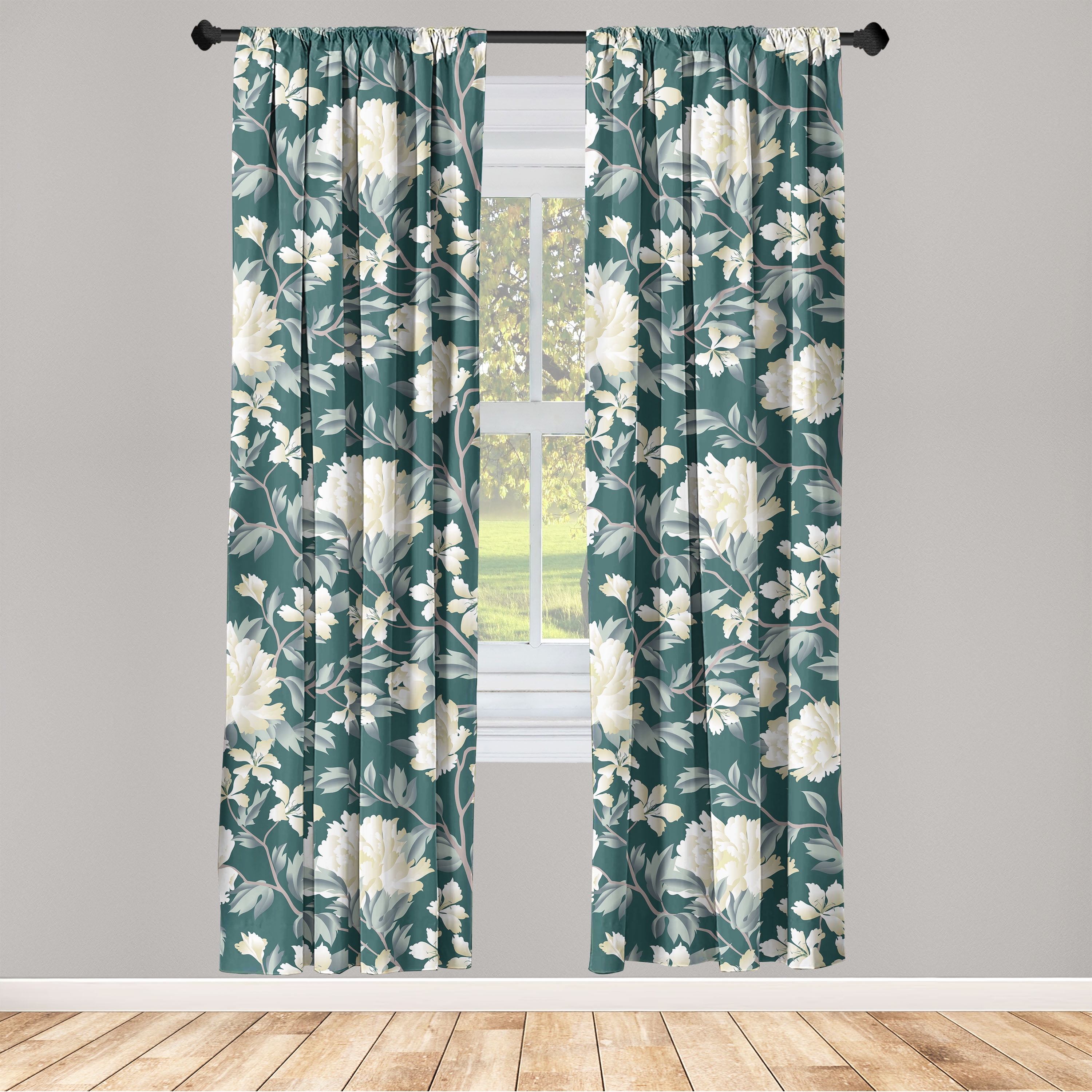 Chrysanthemum Window Curtains, Dreamy Composition of Fantasy Jungle ...
