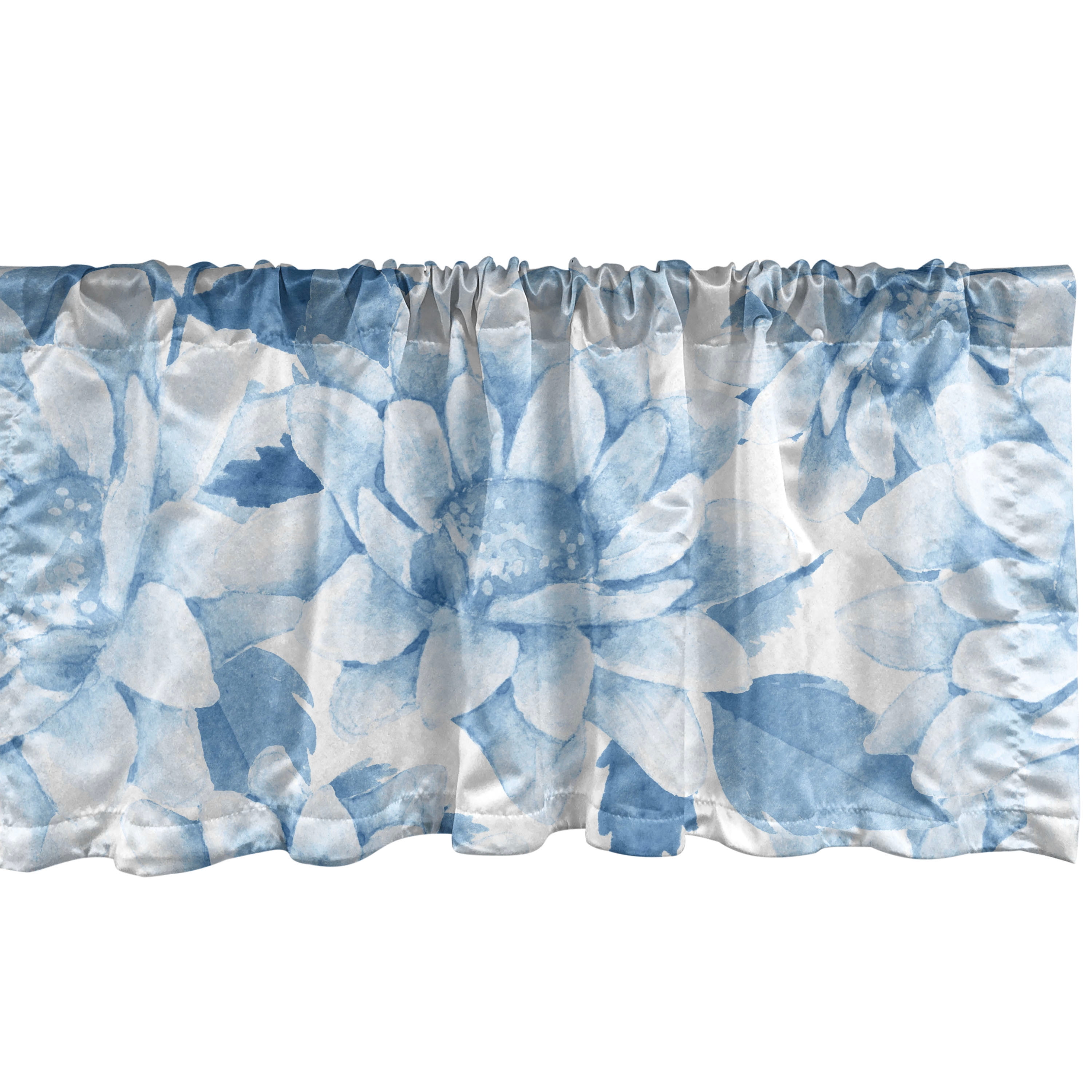 Chrysanthemum Window Valance, Romantic Winter Colors Floral Drawings ...