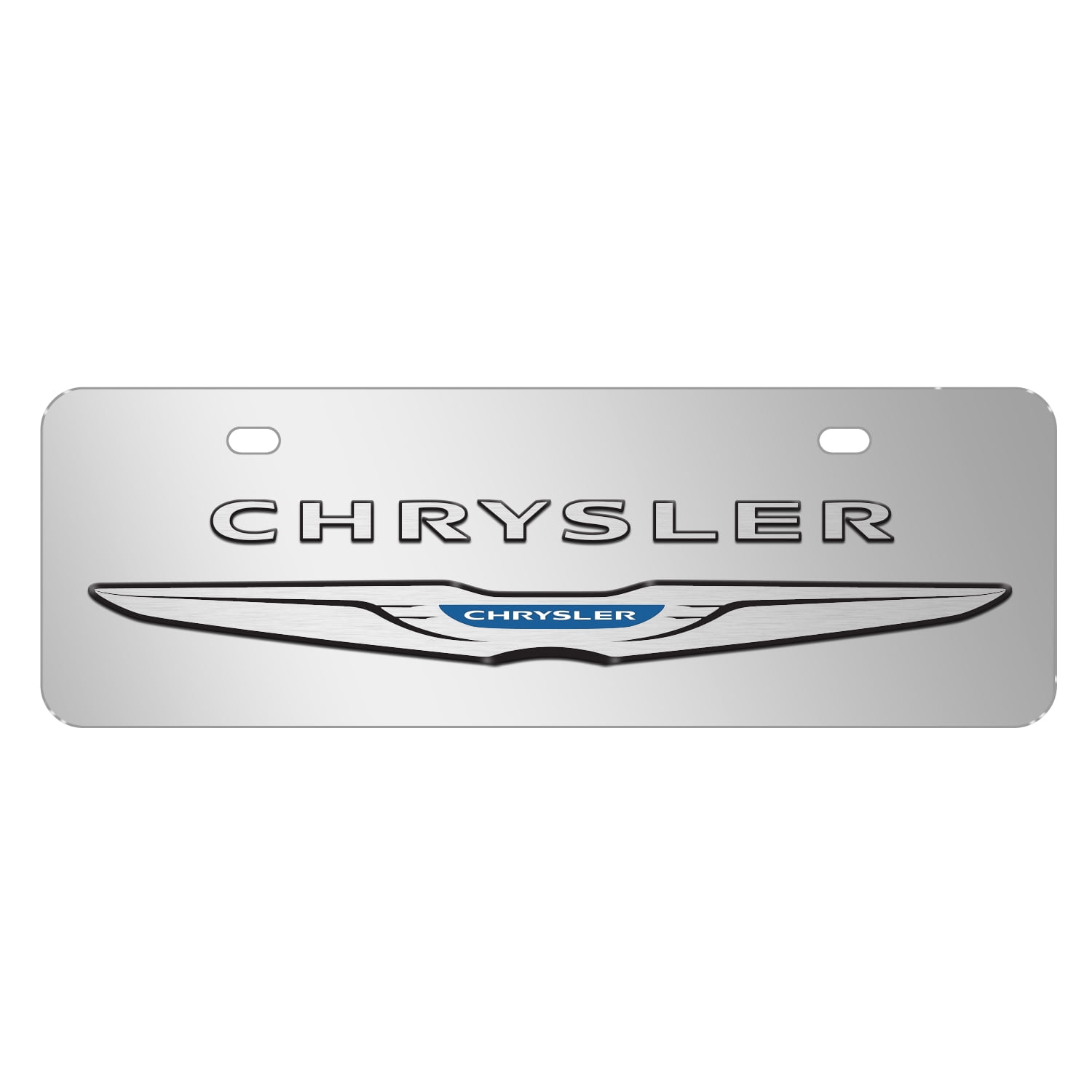 Chrysler 3D Logo 12" x 4.25" European Look Chrome Half-Size Stainless ...