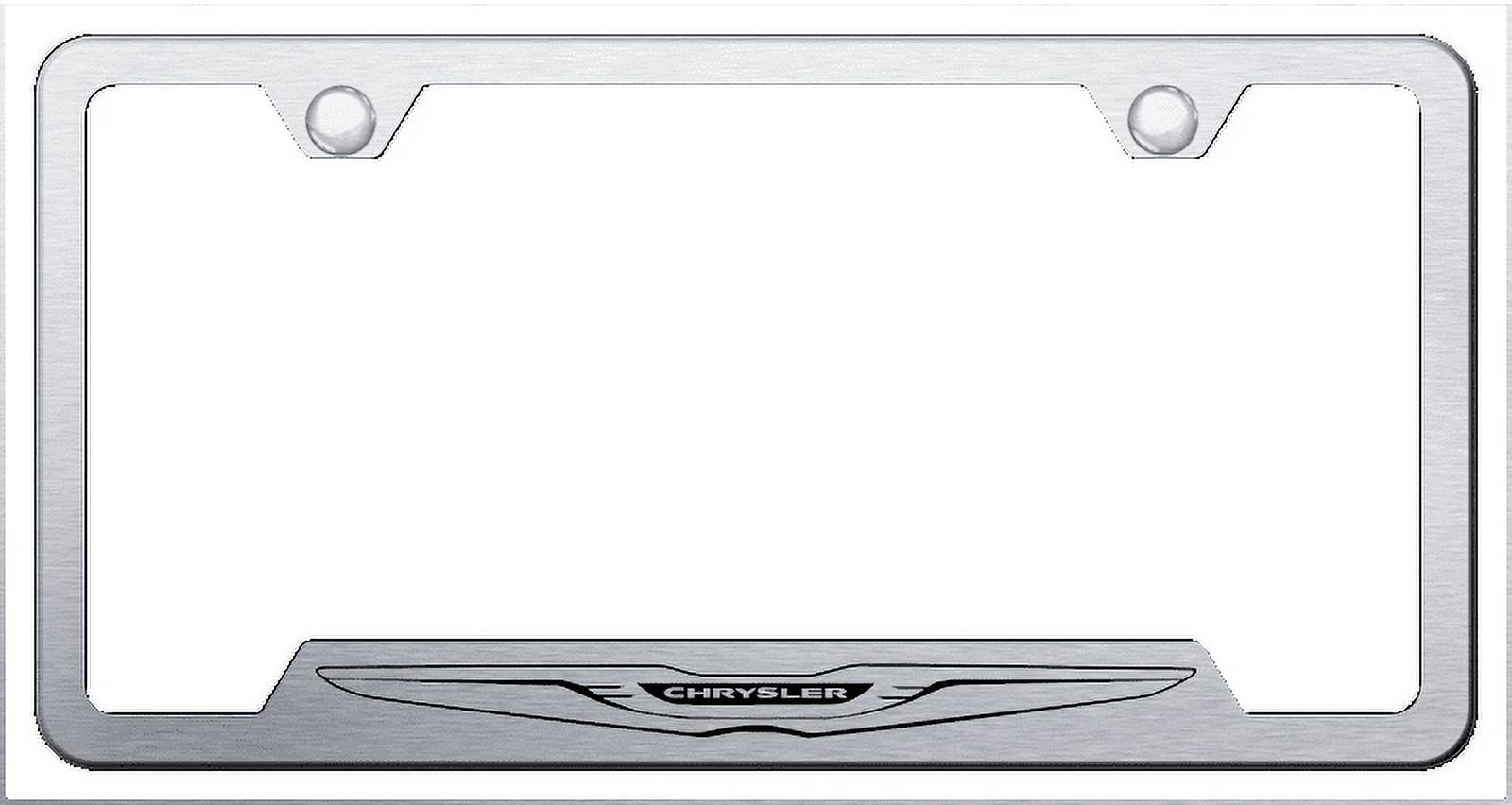 Chrysler Laser Etched Logo Cut-Out License Plate Frame (Brushed Chrome ...