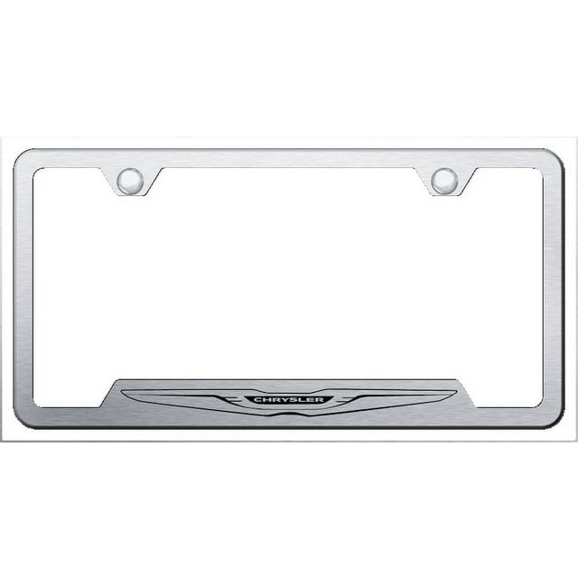Chrysler Laser Etched Logo Cut-Out License Plate Frame (Brushed Chrome ...