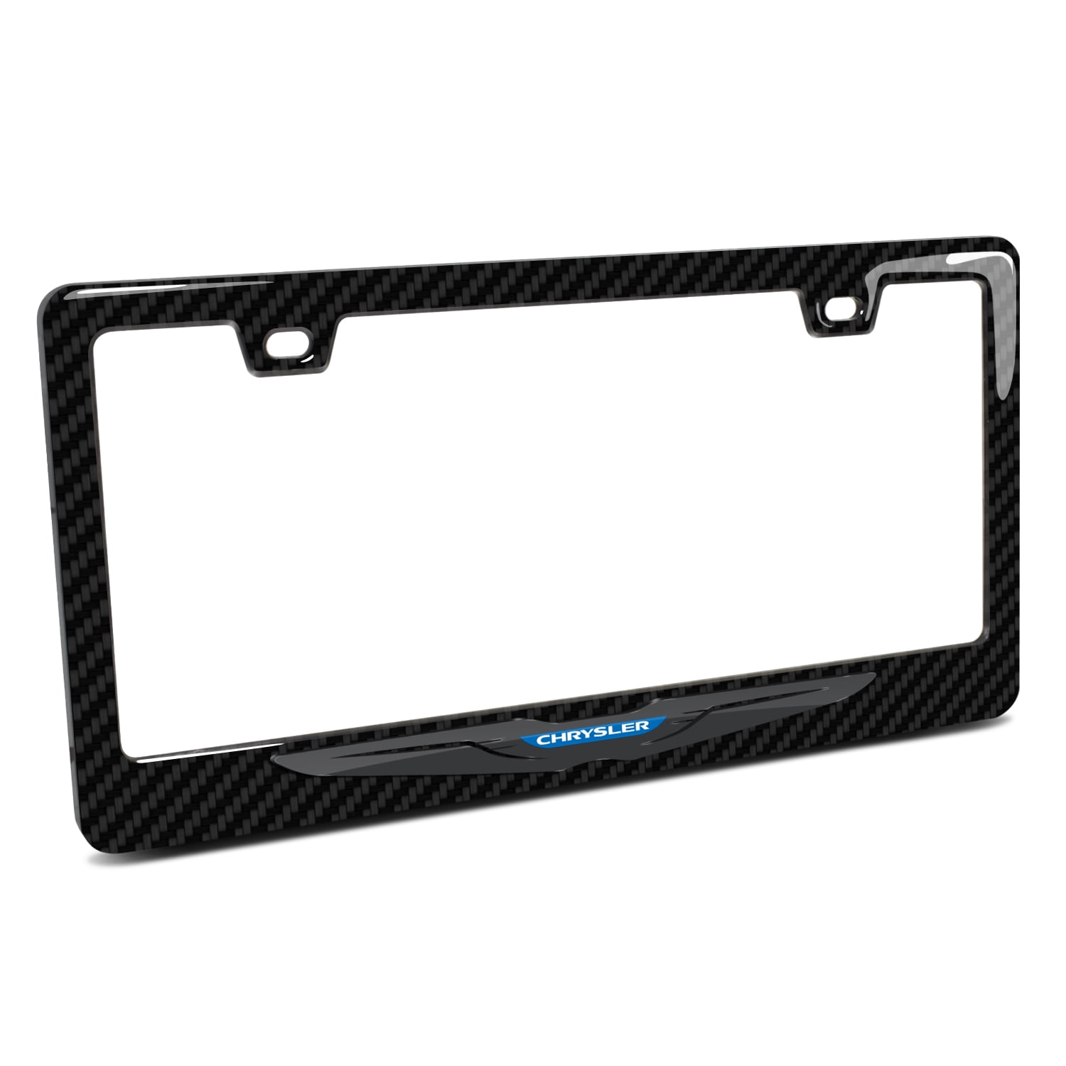 Chrysler Logo 3D in Dark Gray on Real Carbon Fiber ABS Plastic License ...