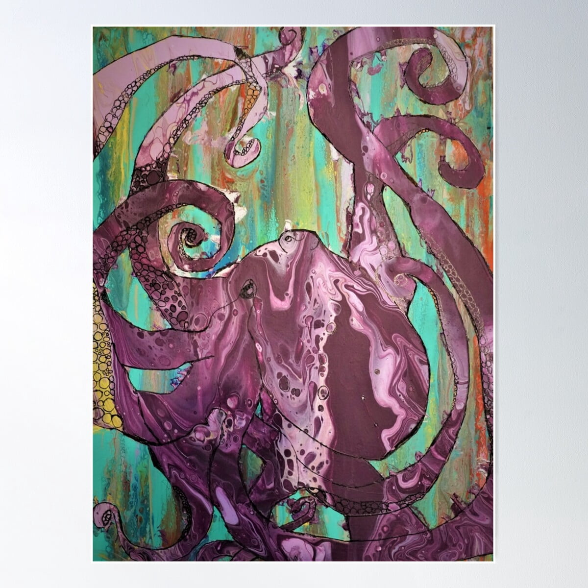 Chtapódi Tou Vathý Poster Wall Art, Modern Wall Decor For Living Room ...