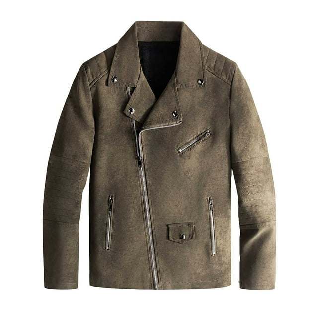 Chu Chu 2024 Fall And Winter New Retro Slant Zipper Washed Leather ...