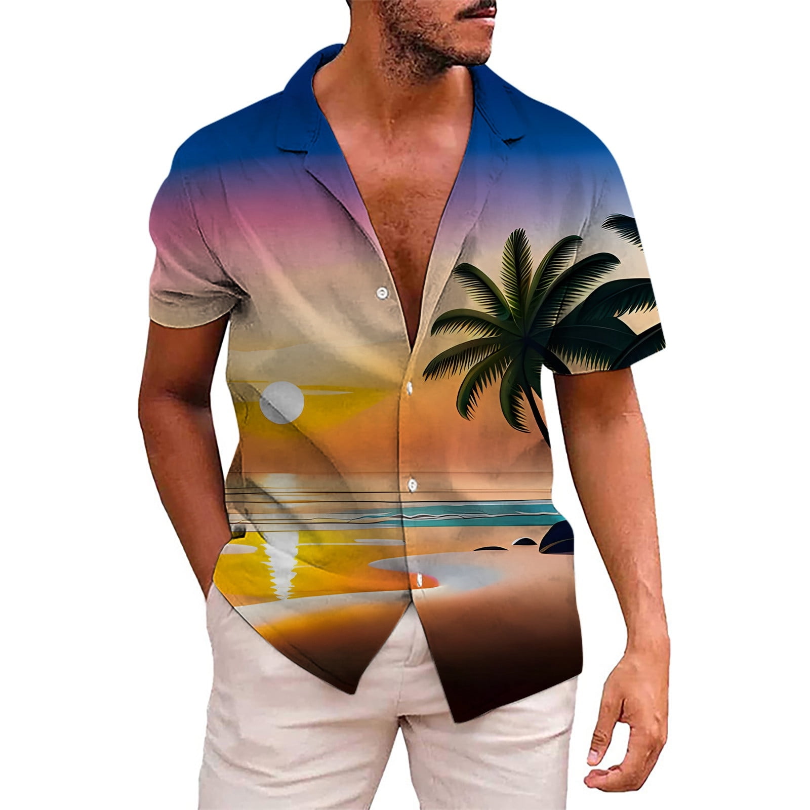 Chu Chu Aloha Shirt - Linen Shirt Mens Bluey Hawaiian Shirts Hawaiian ...