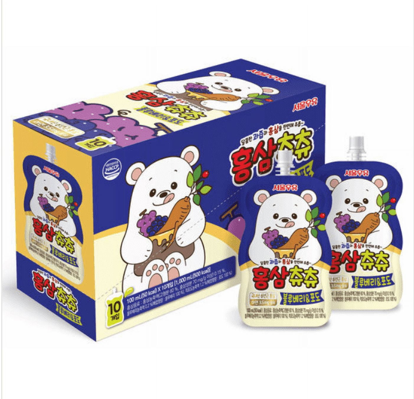 Chu Chu Kid Red Ginseng Blueberry & Grape 100ml/10 Pcs - Walmart.com