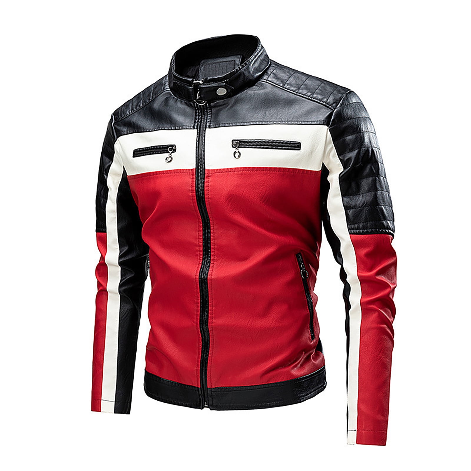 Chu Chu Mens Vintage Motorcycle Jacket Riding Motorbike Leather Motorcycle Jackets Jock Sweater