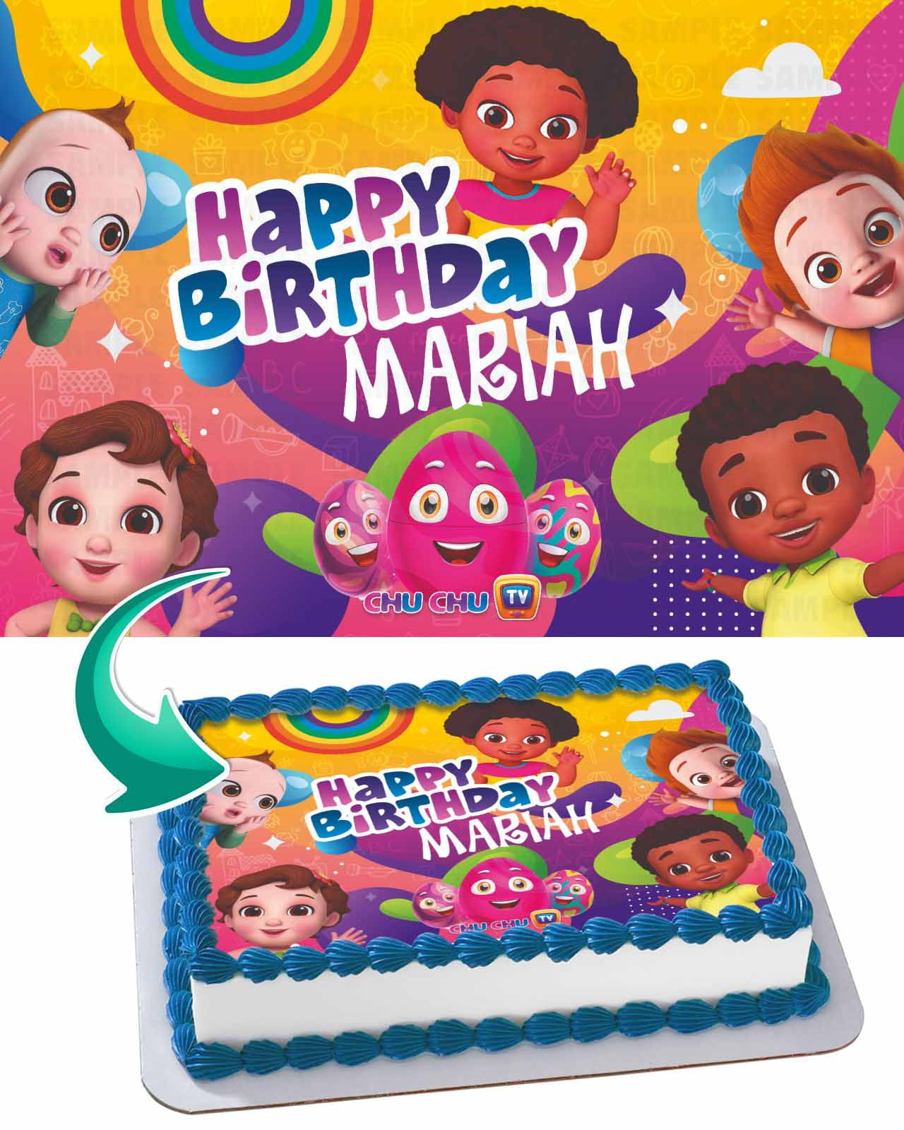 ChuChu TV Edible Image Cake Topper Personalized Birthday Sheet Frosting ...