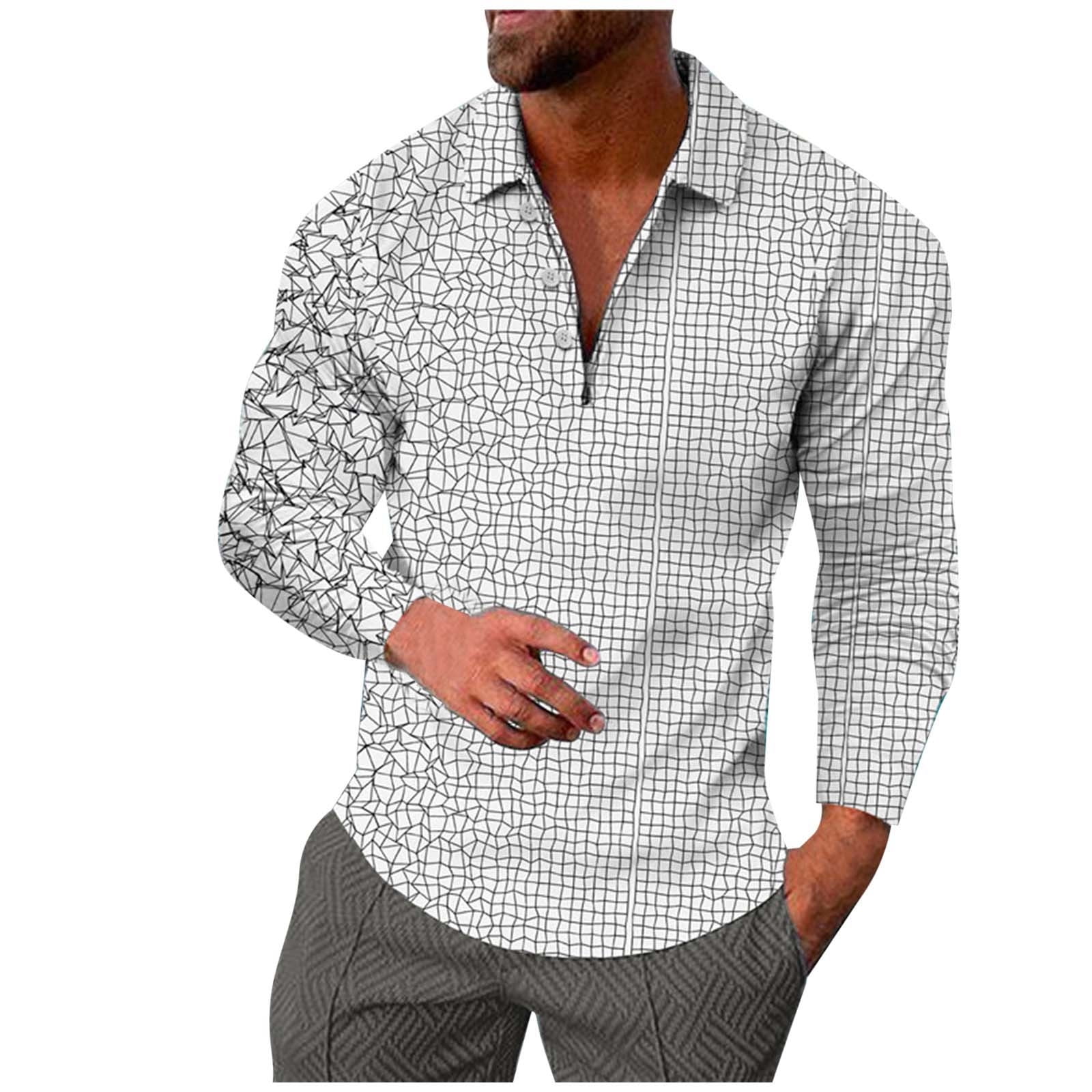 ChuChuDonRen Mens Long Sleeve Summer Polo Shirt Collared Polyester ...