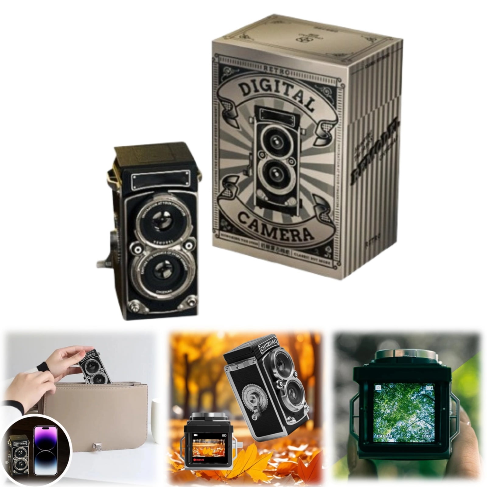 ChuZhao Digital Mini Vintage Camera, 12MP Vlogging Camera for ...